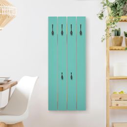 Bilderwelten Wandgarderobe Holzpalette T&uuml;rkis