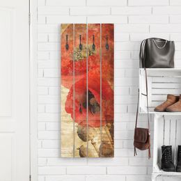Bilderwelten Wandgarderobe Holzpalette Poppy Flower