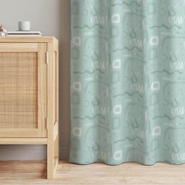 Vorhang Wildes Retro Muster - Pastell Mint