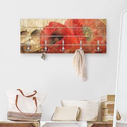 Bilderwelten Wandgarderobe Holzpalette Poppy Flower