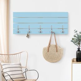 Bilderwelten Wandgarderobe Holzpalette Pastellblau