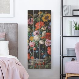 Bilderwelten Wandgarderobe Holzpalette Jan Davidsz de Heem - Glasvase mit Blumen