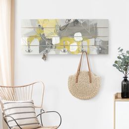 Bilderwelten Wandgarderobe Holzpalette Zitronen im Nebel III