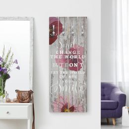 Bilderwelten Wandgarderobe Holzpalette Shabby Orchidee - Smile