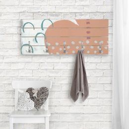 Bilderwelten Wandgarderobe Holzpalette Karneval der Formen in Lachs III