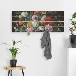 Bilderwelten Wandgarderobe Holzpalette Jan Davidsz de Heem - Glasvase mit Blumen