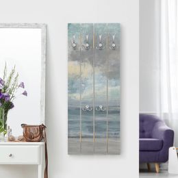 Bilderwelten Wandgarderobe blau Strand Abstrakt Flurgarderobe - Strandaufgang I - Meerblick Garderobenpaneel Flur