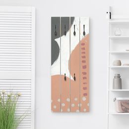 Bilderwelten Wandgarderobe Holzpalette Karneval der Formen in Lachs III