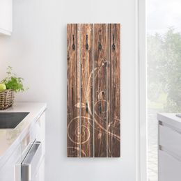 Bilderwelten Wandgarderobe Holzpalette No.547 Holzzaun floral