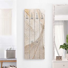 Bilderwelten Wandgarderobe Filigrane Blattstruktur in Gold