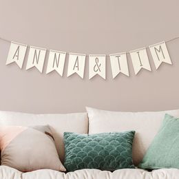 Bilderwelten Wanddeko Holzbuchstabe in Gr&ouml;&szlig;e M Alphabet Wimpelkette