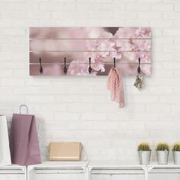 Bilderwelten Wandgarderobe Kirschbl&uuml;te im Violetten Licht