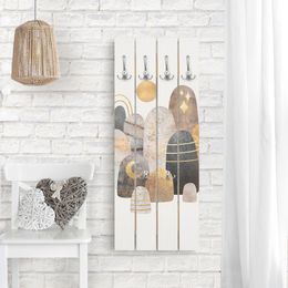 Bilderwelten Wandgarderobe Gold Berge mit Mond