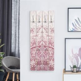 Bilderwelten Wandgarderobe einzigartig Spirituell Illustration Aquarell - Mandala Aquarell Ornament rot - Mandala Garderobenpaneel Flur