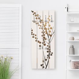 Bilderwelten Wandgarderobe Grafische Pflanzenwelt - Beeren Gold