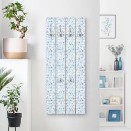 Bilderwelten Wandgarderobe Marmor Hexagone Blaue Schattierungen