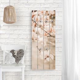 Bilderwelten Wandgarderobe einzigartig Wald Vintage Flurgarderobe - Magnolienzweige im Vintagestil - B&auml;ume Garderobenpaneel Flur