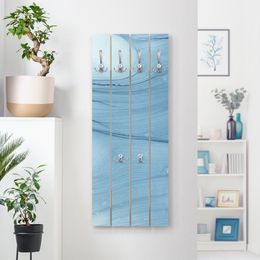 Bilderwelten Wandgarderobe einzigartig originell Abstrakt Flurgarderobe - Meliertes Mittelblau - Deko Garderobenpaneel Flur