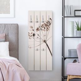 Bilderwelten Wandgarderobe einzigartig Blumen Landhaus Flurgarderobe - Makroaufnahme Trockenblume im Schatten - Gr&auml;ser Garderobenpaneel Flur