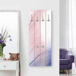 Bilderwelten Wandgarderobe einzigartig originell Abstrakt Flurgarderobe - Melierter Farbtanz Blau mit Rosa - Deko Garderobenpaneel Flur