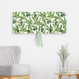 Bilderwelten Wandgarderobe Bananenblatt Aquarell Muster