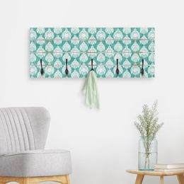 Bilderwelten Wandgarderobe Buddha und Lotus Smaragdmuster