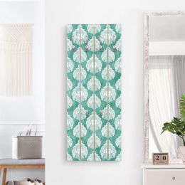 Bilderwelten Wandgarderobe Buddha und Lotus Smaragdmuster