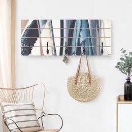 Bilderwelten Wandgarderobe Blau und Beige Streifen