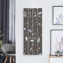 Bilderwelten Wandgarderobe einzigartig Vintage Mosaik - Detailliertes Terrazzo Muster Taranto - Geometrisch Garderobenpaneel Flur