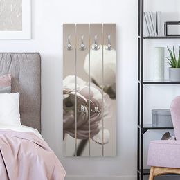 Bilderwelten Wandgarderobe einzigartig Motiv Flurgarderobe - Dunkle Bl&uuml;te im Fokus - Rose Garderobenpaneel Flur
