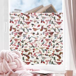 Bilderwelten Fensterfolie Tiere Illustration Sichtschutz bunt - Look Closer - V&ouml;gel Wohnzimmer Schlafzimmer K&uuml;che