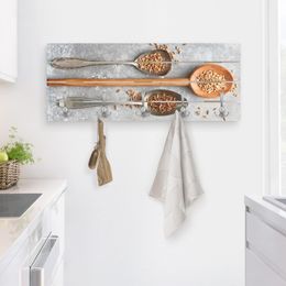 Bilderwelten Wandgarderobe Holzpalette Getreidek&ouml;rner L&ouml;ffel