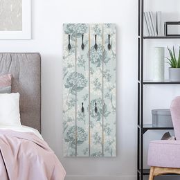 Bilderwelten Wandgarderobe Holzpalette Hortensia pattern in blue