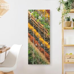 Bilderwelten Wandgarderobe Holzpalette Gew&uuml;rzstreifen