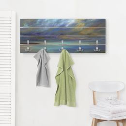 Bilderwelten Wandgarderobe blau Natur Abstrakt Flurgarderobe - Himmel &uuml;ber K&uuml;ste - Landschaft Garderobenpaneel Flur