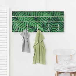 Bilderwelten Wandgarderobe gr&uuml;n Blumen Tropisch Flurgarderobe - Farn - Gr&auml;ser Garderobenpaneel Flur