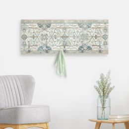Bilderwelten Wandgarderobe weiss Vintage Flurgarderobe - Holzpaneel Persisch Vintage II - Ornamente Garderobenpaneel Flur