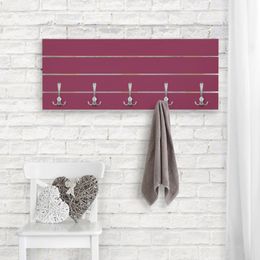 Bilderwelten Wandgarderobe einzigartig Unifarben Flurgarderobe - Colour Wine Red - Deko Garderobenpaneel Flur