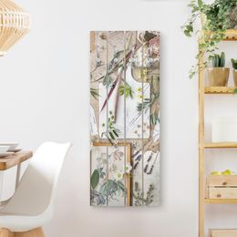 Bilderwelten Wandgarderobe Holzpalette Blumen und Gartenkr&auml;uter Vintage
