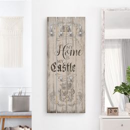 Bilderwelten Wandgarderobe Holzpalette My Home is my Castle