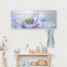 Bilderwelten Wandgarderobe violett Blumen modern Flurgarderobe - Anemone De Caen - Deko Garderobenpaneel Flur