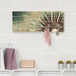 Bilderwelten Wandgarderobe beige Blumen Vintage Holzoptik - Closer than before - Pusteblume Garderobenpaneel Flur