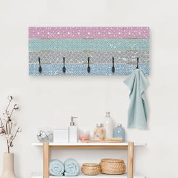 Bilderwelten Wandgarderobe Holzpalette Shabby Pattern Pastell