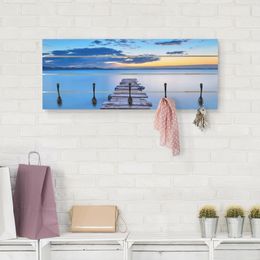 Bilderwelten Wandgarderobe Holzpalette Steg ins ruhige Meer