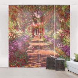 Bilderwelten Schiebegardine Set Claude Monet - Weg in Monets Garten in Giverny
