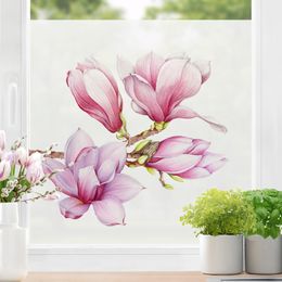 Bilderwelten Fensterfolie Aquarell Magnolienzweig