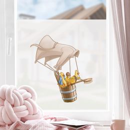 Bilderwelten Fensterfolie Fliegender Bauernhof K&uuml;ken