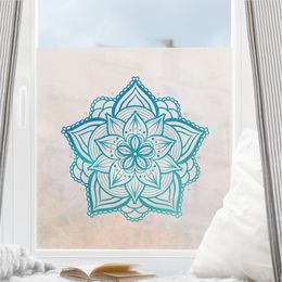 Bilderwelten Fensterfolie Mandala Illustration gold blau