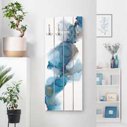 Bilderwelten Wandgarderobe Weg des Windes Blau und Gold