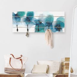Bilderwelten Wandgarderobe Wilde Bl&uuml;ten in Blau und Gold